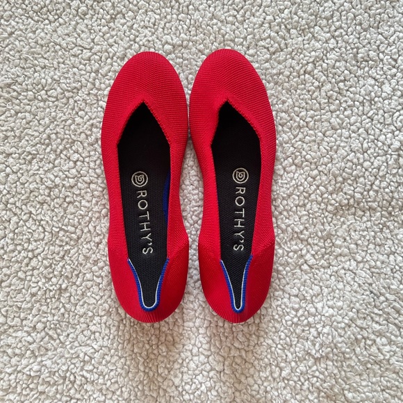 Rothy's | Shoes | Rothys Round Toe Womens Flats Bright Red | Poshmark